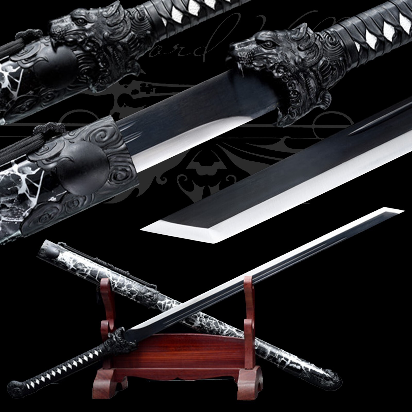 111 cm Handmade Katana/Collectible Sword/High Manganese Steel/Full Tang ...