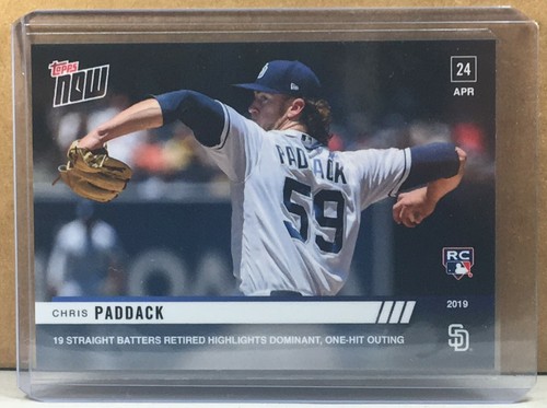 2019 TOPPS NOW #130 CHRIS PADDACK SAN DIEGO PADRES ROOKIE ONE-HIT Print ...