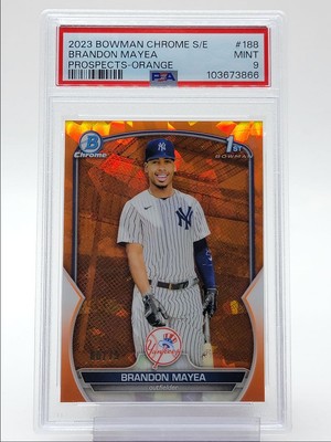 BRANDON MAYEA 2023 BOWMAN CHROME 1ST SAPPHIRE ORANGE /75 PSA 9 Q3558 | eBay