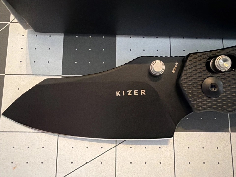 Kizer Cutlery Bulldog Folding Knife 3" Nitro V Steel Blade Black ...