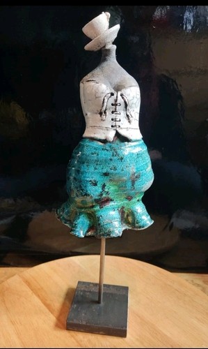 Danish Pottery Art Sculpture Raku Giner Teacup Lady Lene Hansen & Nelly ...