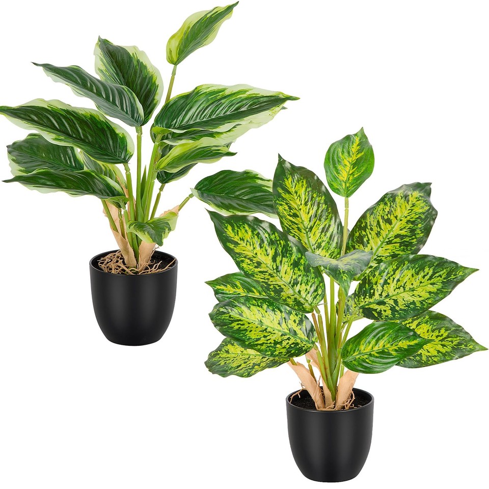 Set di 2 Piante Artificiali Decorative per Interni 37CM Piante Finte ...