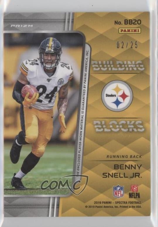 2019 Spectra Building Blocks Neon Green Prizm /25 Benny Snell Jr #BB20 ...