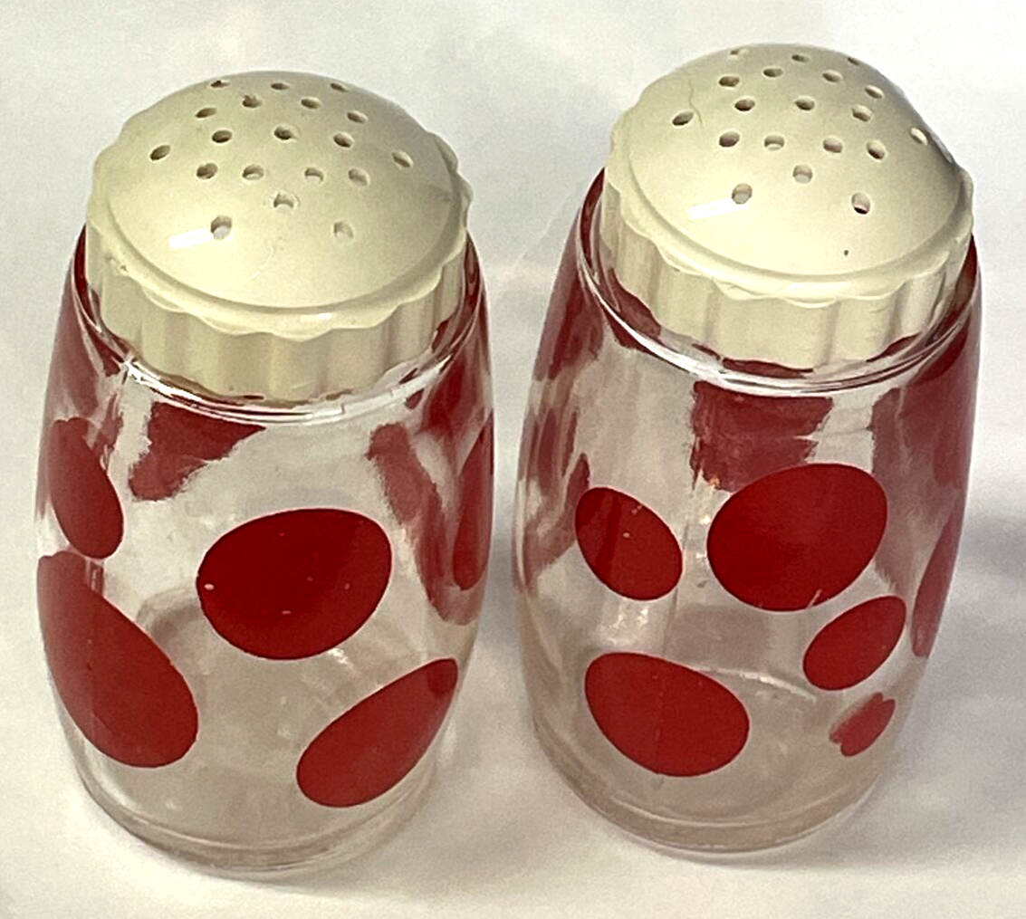Vintage Red Polka Dot Salt & Pepper Shakers Van Pak Canada | eBay