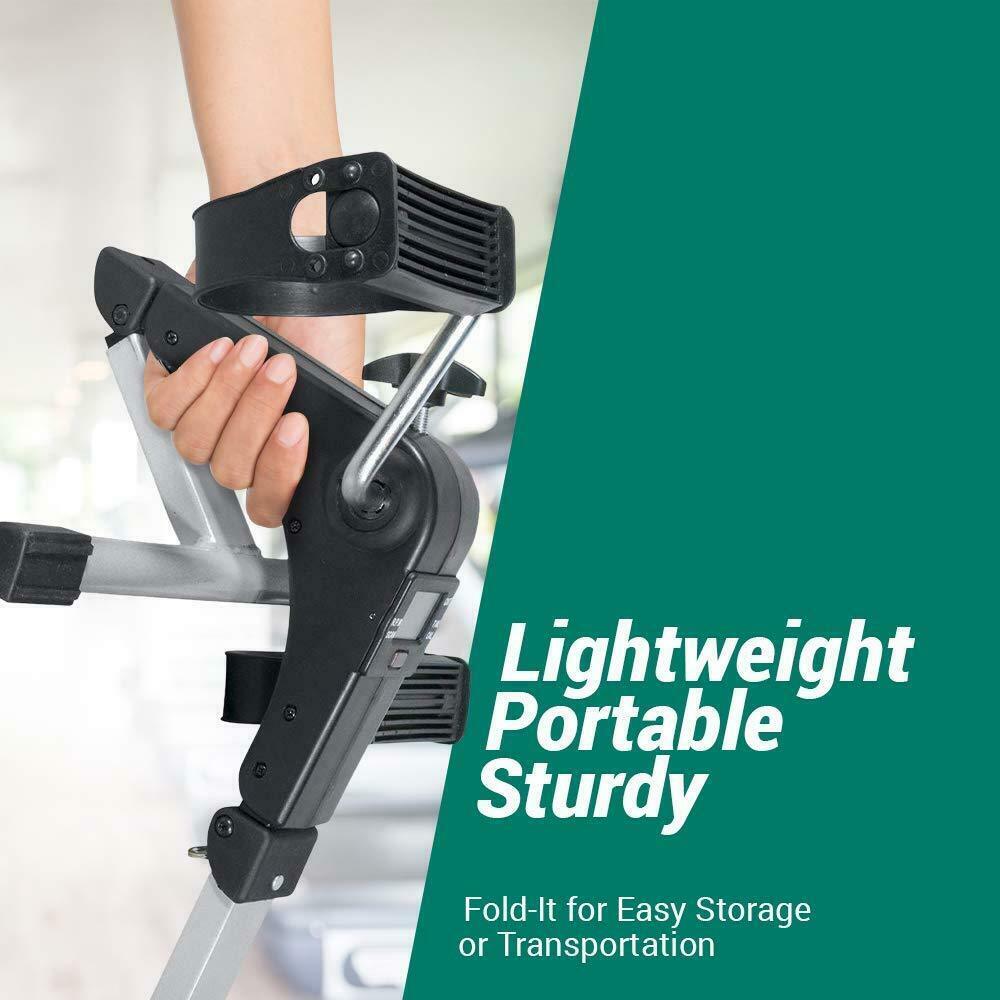 AGM Folding Mini Exercise Bike Arm Leg Resistance Cycle Pedal Exerciser ...