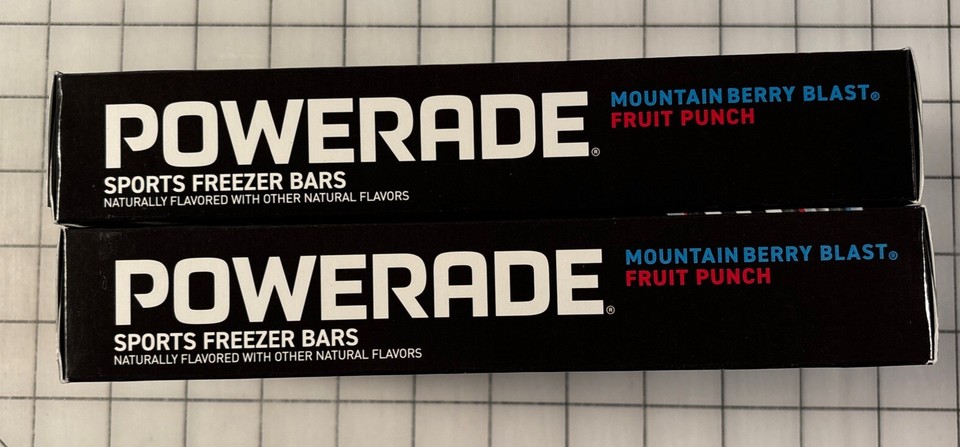 20 Bars Powerade Sports Electrolyte Freezer Bar Mountain Berry Blast ...