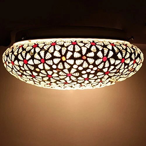 Turkish Mosaic Ceiling Lamp Handcrafted Stained Glass Light Style ...