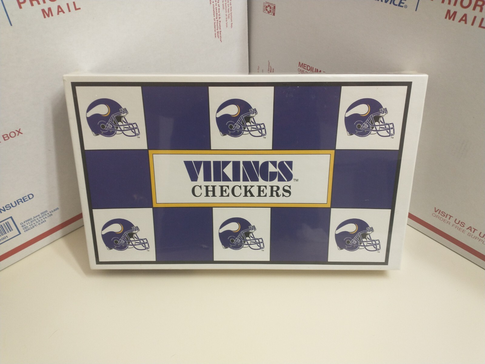 Minnesota Vikings NFL Football Helmet Checkers Game VTG National ...