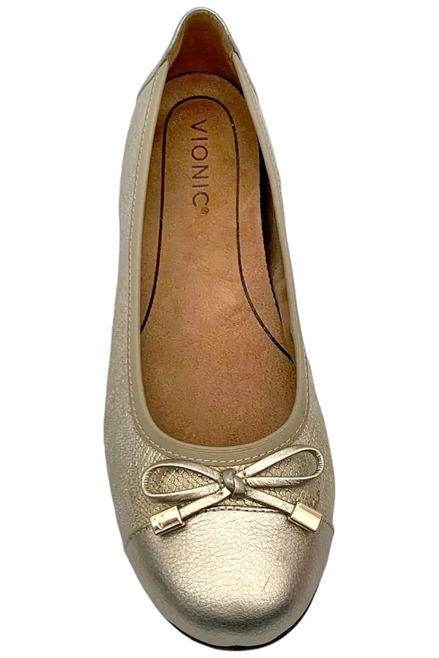Vionic Women's Minna Ballet Flat Gold Metallic Snake | eBay