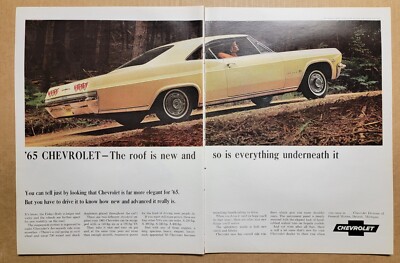 Vintage 1964 1965 Chevrolet Chevy Impala 2 Page Print Ad Advertisement ...