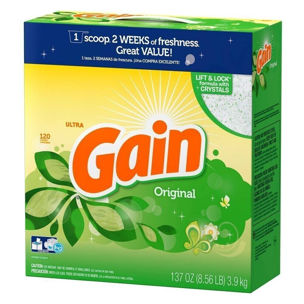 Gain Original Laundry Detergent Powder - 120 Loads (037000849193) for ...
