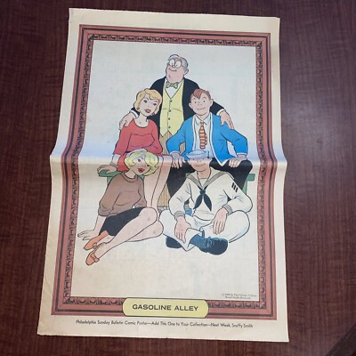 1968 Philadelphia Sunday Bulletin Gasoline Alley Comics Poster 22” X 15 ...