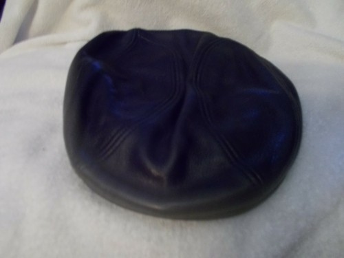 Bad Girl Black Leather Biker Poor Boys Hat Cap w Heart and Flames Large ...