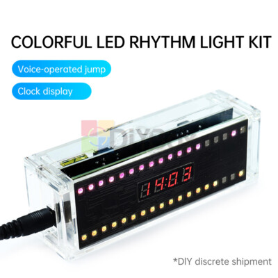 DIY Digital Clock Kit Voice Control Music Spectrum Display LED DIY ...