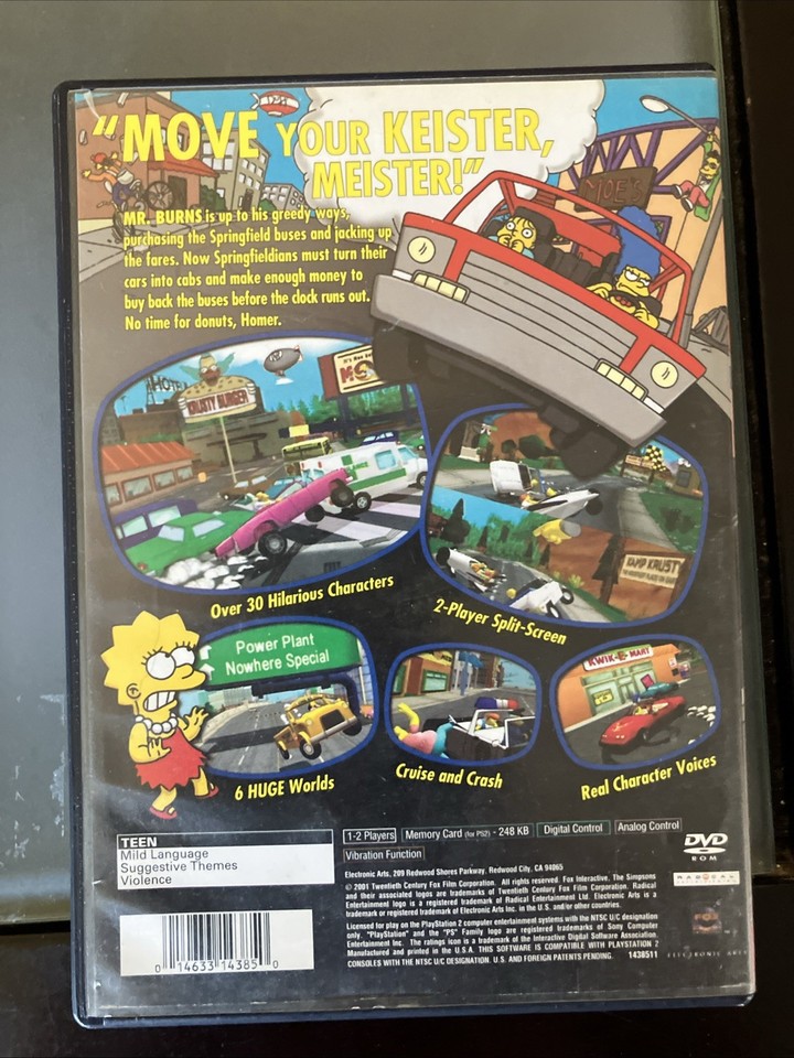 Sony PlayStation 2 Simpsons Road Rage Black Label Complete In Box ...