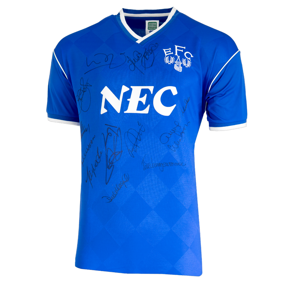 Everton Team Signed Shirt 1986-87 Champions Autograph Jersey COA | eBay UK