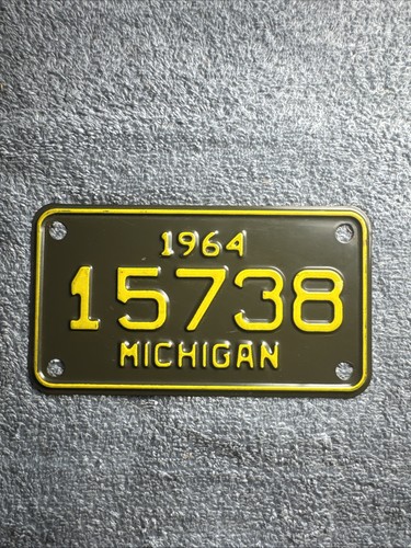 1964 Michigan Motorcycle License Plate 15738 | eBay