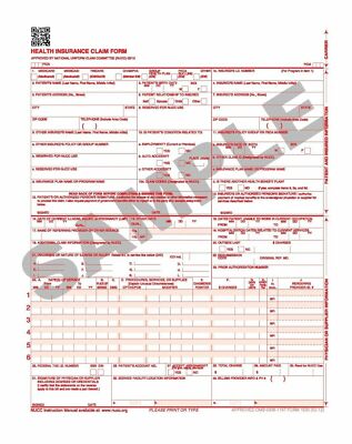 HCFA CMS-2500 (02-12) 2500 SHEETS LASER INSURANCE HCFA CLAIM FORMS | eBay