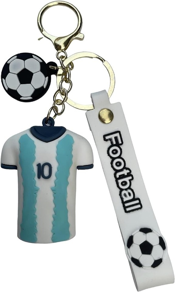 Messi Soccer Jersey #10 Rubber And Metal Keychain New! Fast Shipping ...