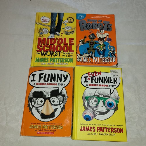 4 PBK JAMES PATTERSON MIDDLE SCHOOL STORY BOOKS I FUNNY FUNNIER WORST ...