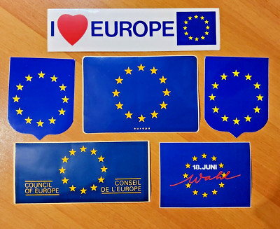 Lot Autocollants stickers EUROPE des 12 adesivo aufkleber EUROPA 1986 ...