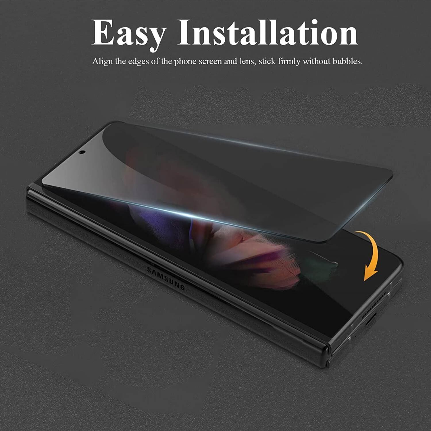 For Galaxy Z Fold 6 5 4 3 5G Tempered Glass Anti Spy Privacy Screen ...