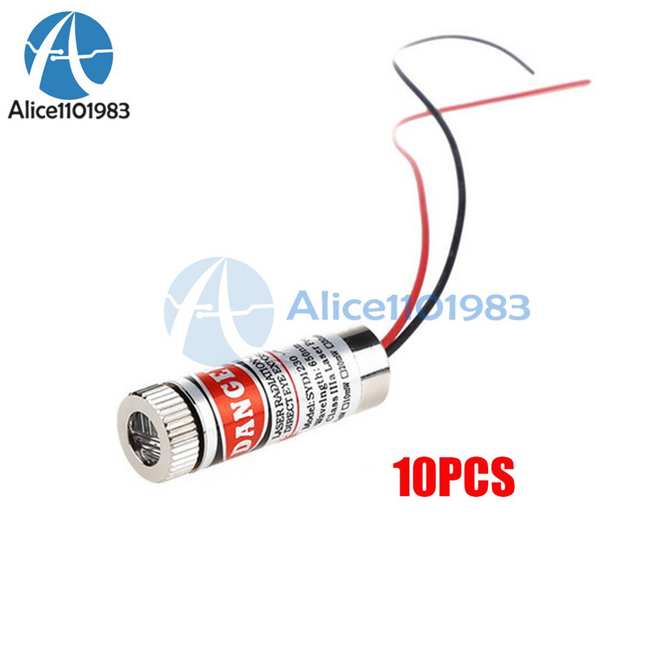 10PCS 650nm 5mW Red Laser Line Module Focus Adjustable Laser Head 5V ...