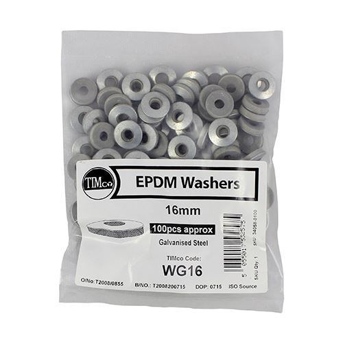 Timco - EPDM Washers - Galvanised (Size 16mm - 100 Pieces) | eBay