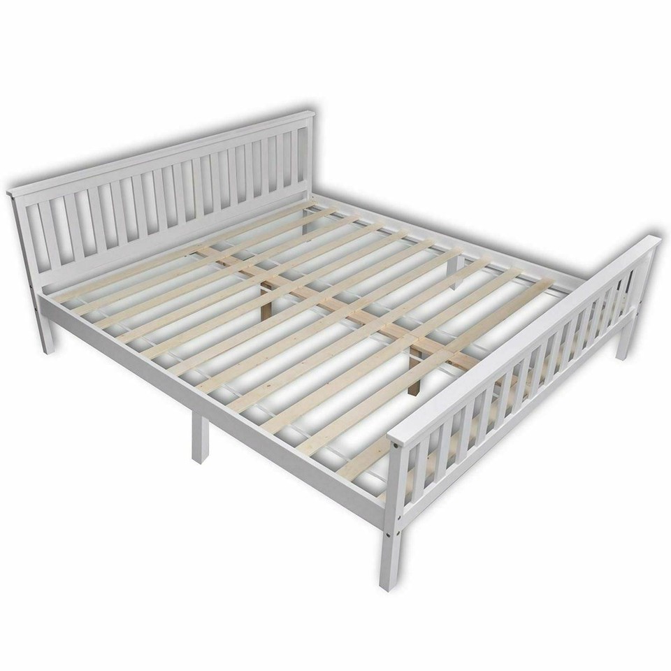 3ft 4ft 4ft6 Wooden Bed Frame Solid Wood Single Small Double Pine opt ...