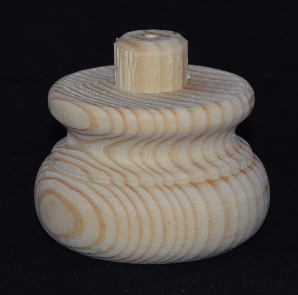 Pack of 4 Wooden Pine Furniture Bun Feet with Spigots 83mm x 56mm High ...