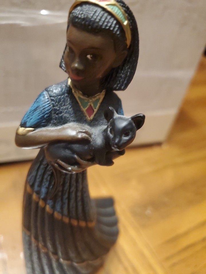 Mahogany Princess Figurine The Gift 1996 Enesco Parastone Girl with Cat ...