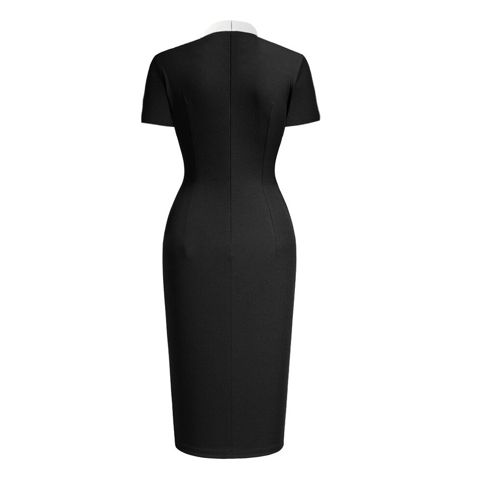 Women Clergy Dress Priest Clerical Dress Pastor Black Dress White Stand ...