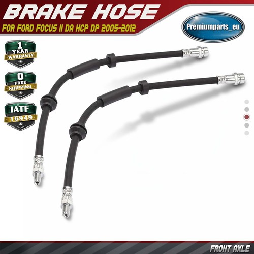 2x Front Brake Hose for Ford Focus II DA HCP DP 2005-2012 1.6 LPG 2.5 ...