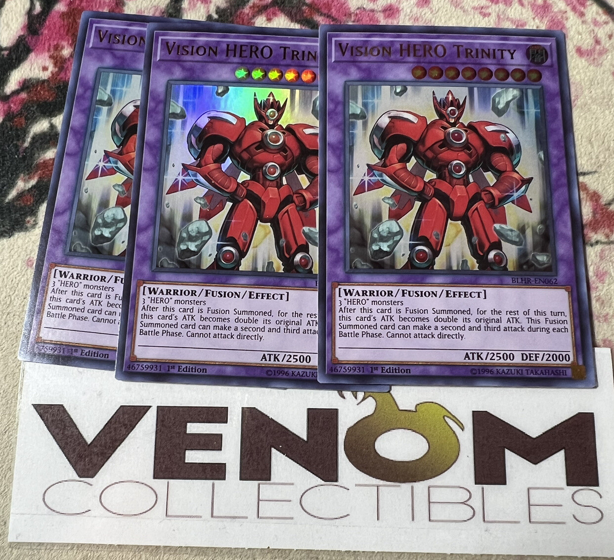 3x (M/NM) - Vision HERO Trinity - BLHR-EN062 - Ultra Rare - 1st Edition ...