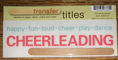 My Minds Eye RUB ON TRANSFER TITLE Cheerleading SCRAPBOOK Cheerleader ...