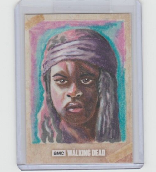 WALKING DEAD SEASON 7 DANAI GURIRA/MICHONNE SKETCH CARD ARTIST CHAD ...