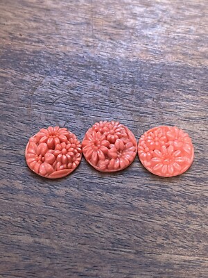 Vintage Antique 3 Japanese Pink Daisy Plastic Celluloid Cabochons | eBay