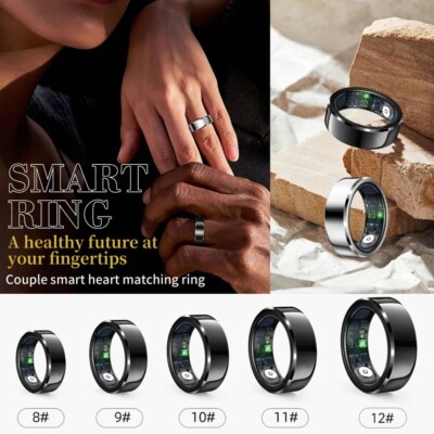 Smart Ring Health Waterproof IP68 Finger Ring Monitor Heart Rate ...