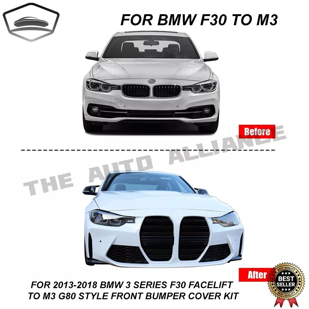 Fit 2013-18 BMW 3 Series F30 Facelift M3 G80 Style Front Bumper kit W ...