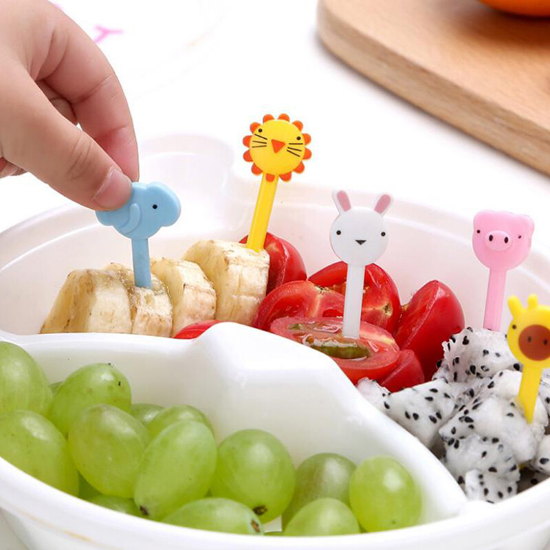 10PCS Decor Lunch Box Accessory Fruit Picks Kids' Animal Forks Food ...