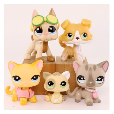 5 Lot Pet Shop Dogs and Cats Collectable with Accessories Kids Gift lps ...