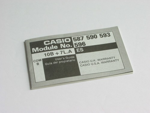 CASIO WATCH USER GUIDE MODULE 587 590 593 596 INSTRUCTION BOOKLET ...