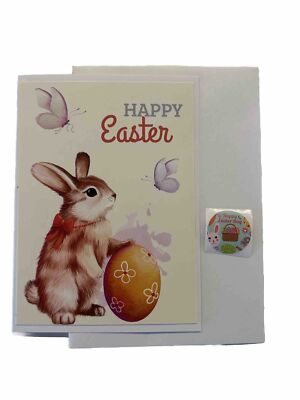 1 X Easter Greeting Card 15cmX 10cm 'happy easter' Blank Inside With ...