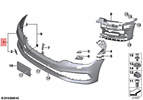 Genuine BMW G32 620d 620dX 630d 630dX Panel Bumper Primed Front ...