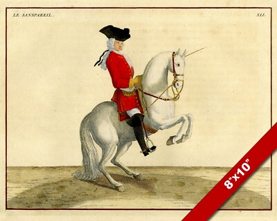 1700'S HORSE & RIDER BRITISH CAVALRY HISTORY PAINTING ART PRINT ON REAL ...