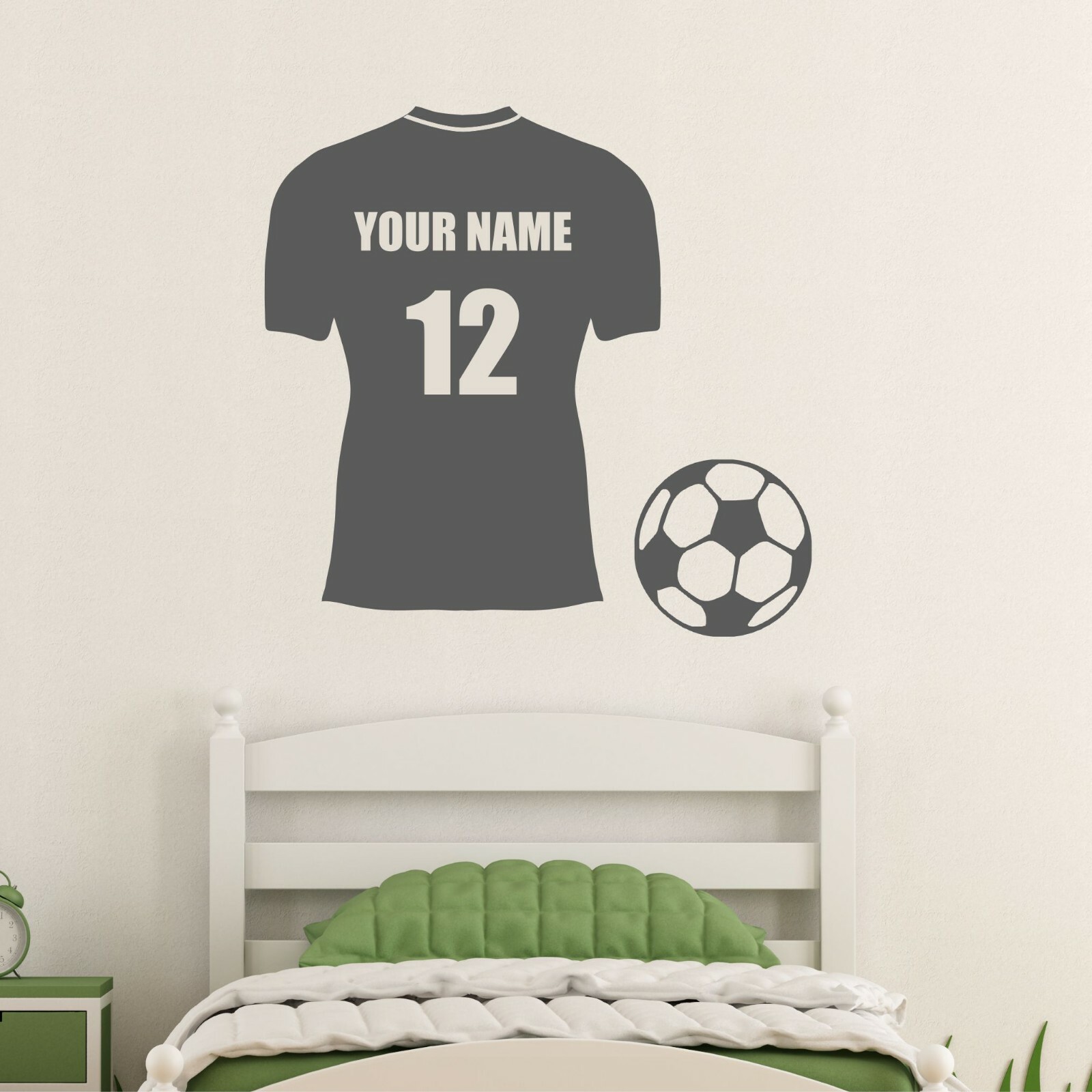 Football Kit Shirt Wall Sticker With Personalised Name | Decal Vinyl ...