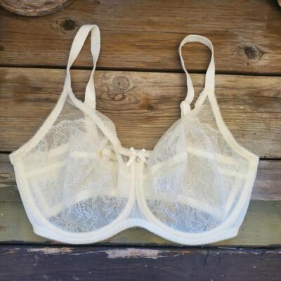 36D Wacoal 855186 Retro Chic Ivory Lace Underwire Bra | eBay