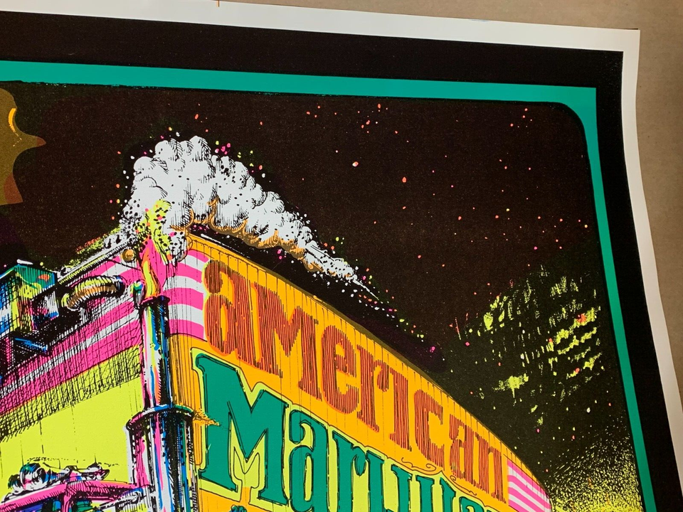 MIDNITE RIDER VINTAGE 1973 BLACKLIGHT HEADSHOP POSTER By BILL HOORMAN ...