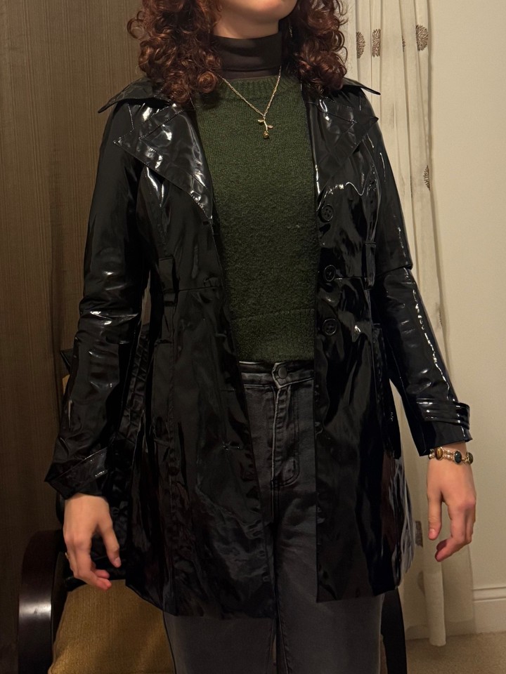 VINTAGE WET SEAL!!! Wet Seal Black Trench Coat Raincoat Jacket, 1990s ...
