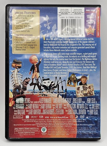 James and the Giant Peach DVD 2000 Disney Movie Family Classic Special ...